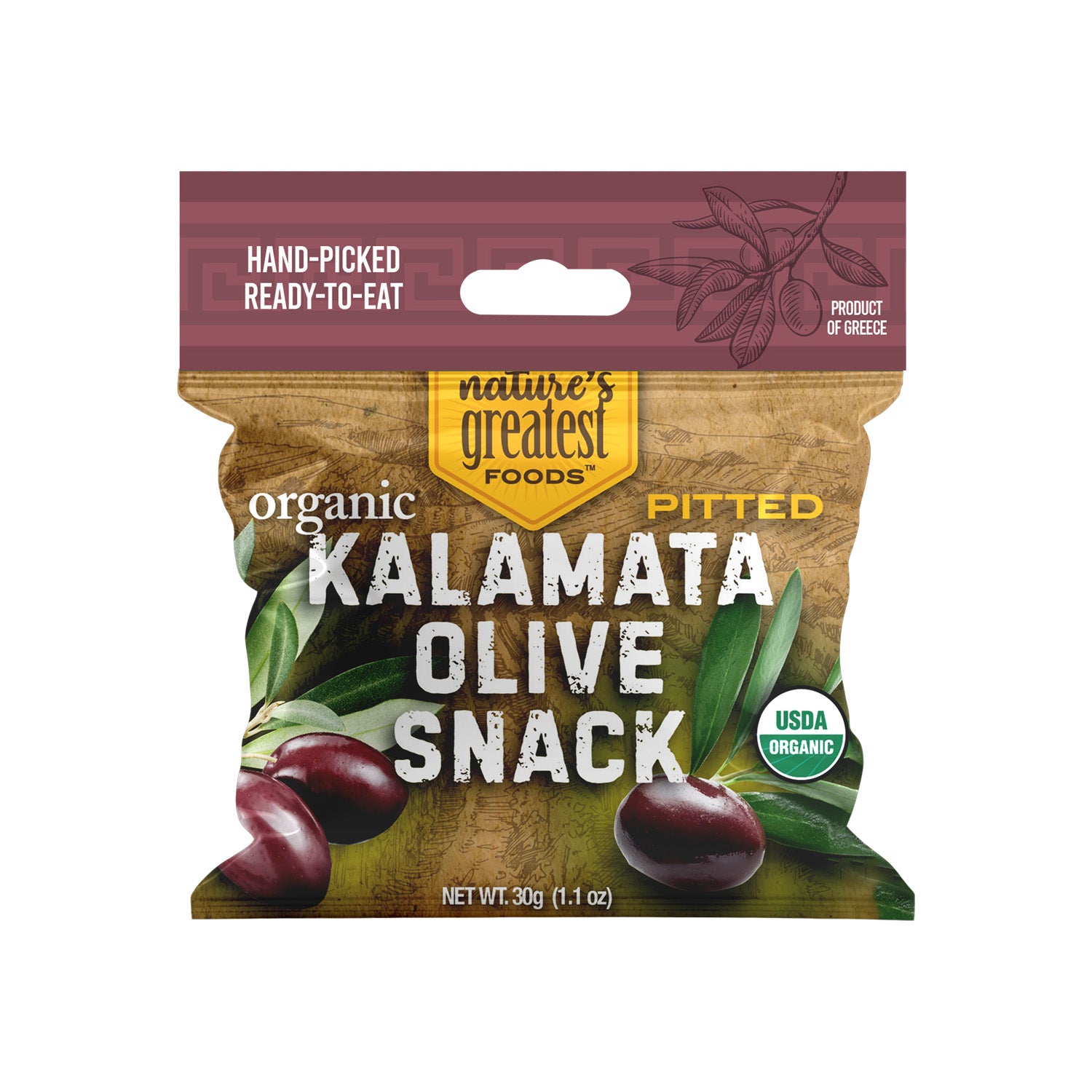 Nature's Greatest Foods Kalamata Olive Snack, Pitted, Organic – Manna ...
