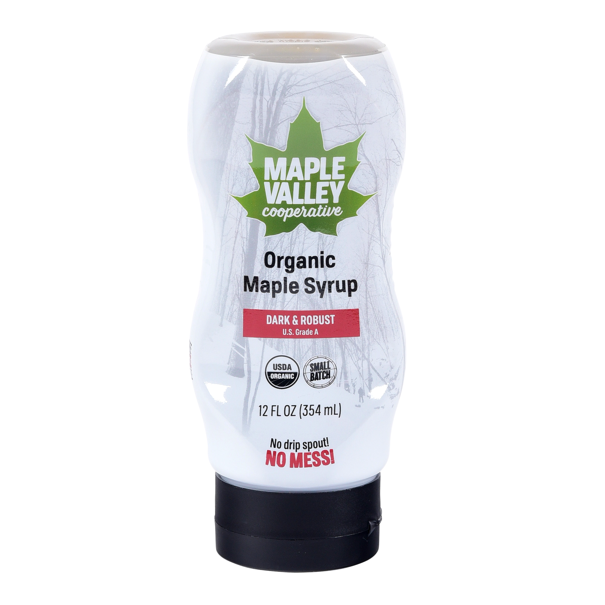Maple Valley Coop Maple Syrup, Grade A, Dark Robust, Squeeze Bottle, O ...