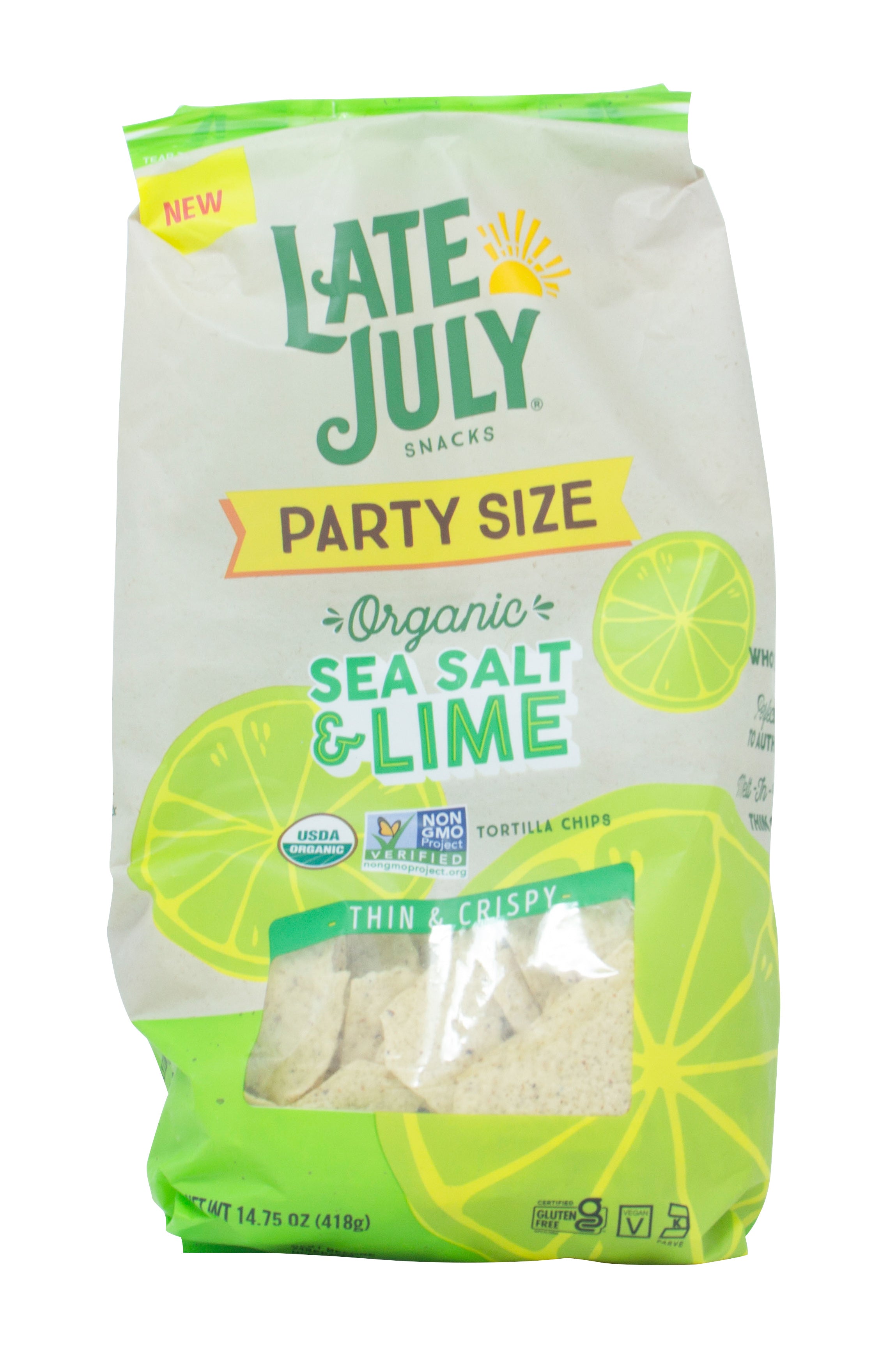 Late July Tortilla Chips, Restaurant Style, Sea Salt & Lime, Party Siz ...