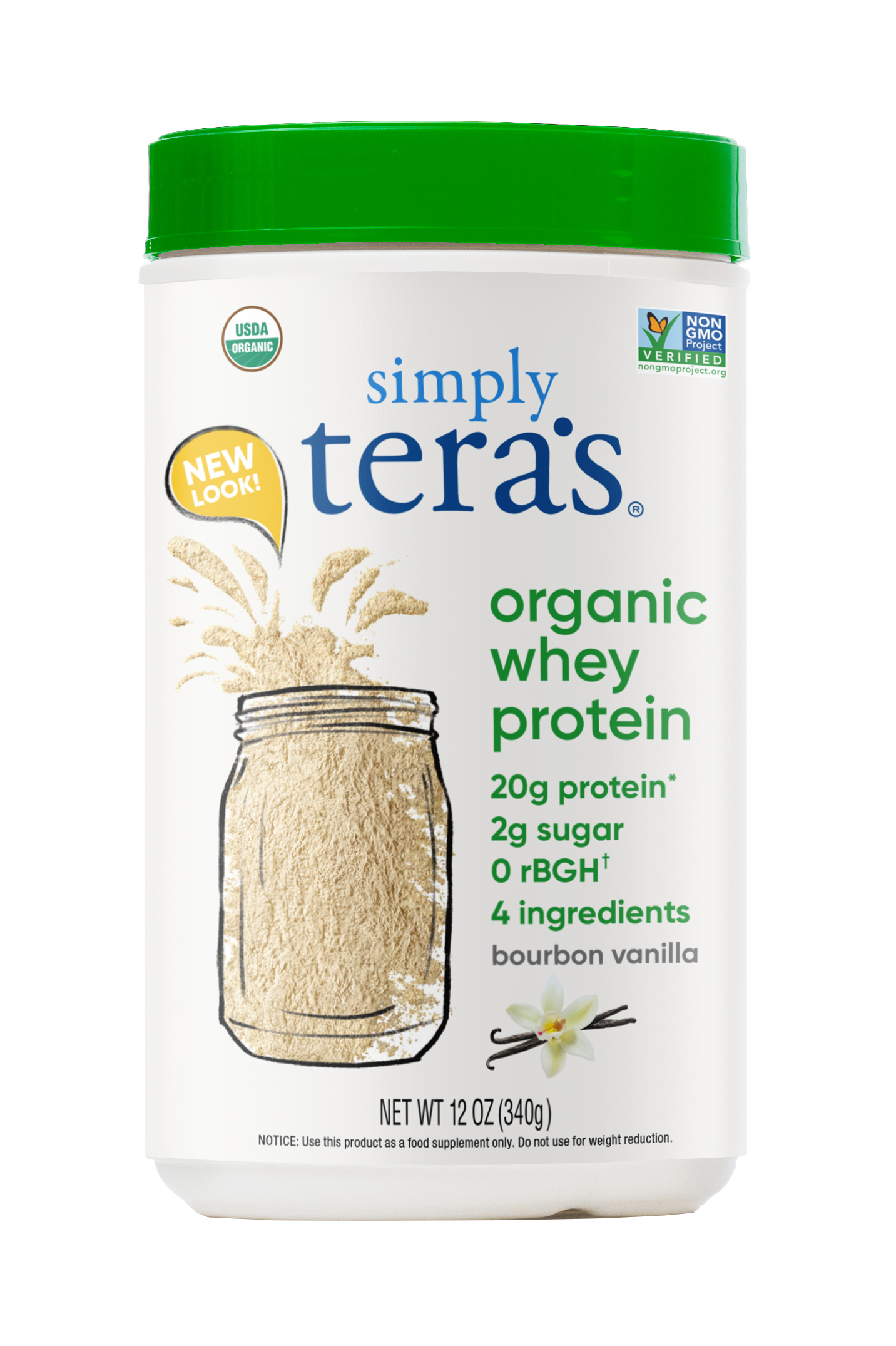 Tera's Whey Protein Powder, Grass-fed, Bourbon Vanilla, Organic – Manna ...