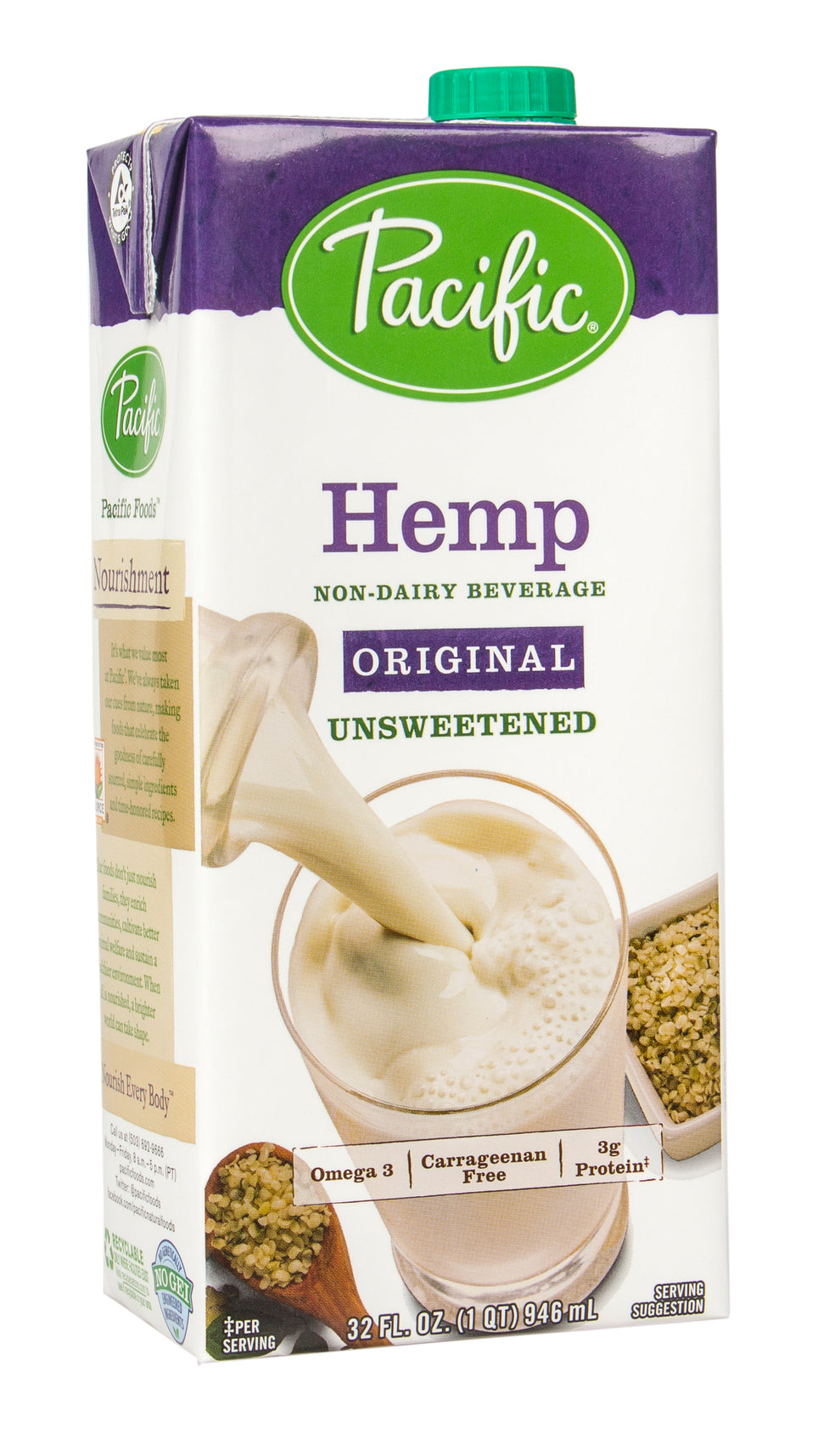 Pacific Foods Hemp Milk, Unsweetened, Original, All Natural – Manna Harvest