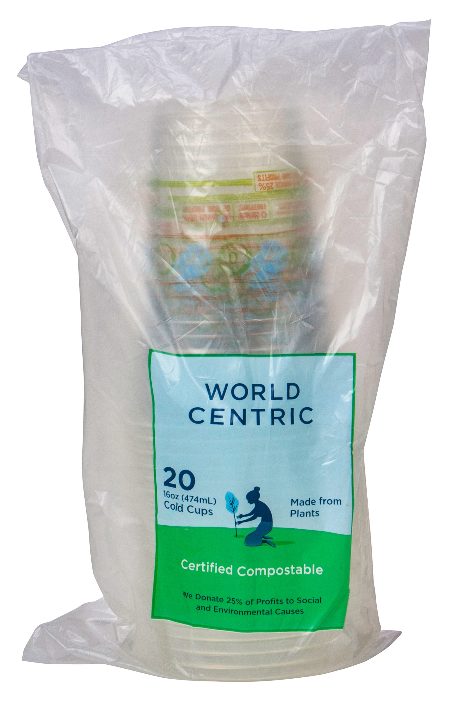 World Centric Drinking Cold Cup, 16oz, Compostable – Manna Harvest